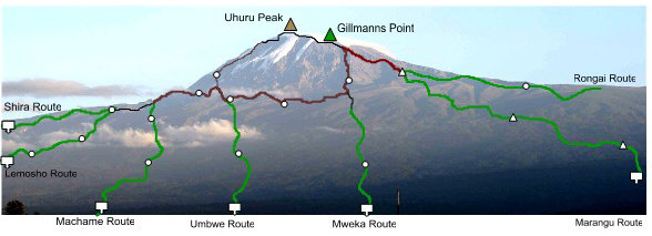 Kilimanjaro Map - Outlining The Best Hiking Trails Kilimanjaro Map - Outlining The Best Hiking Trails